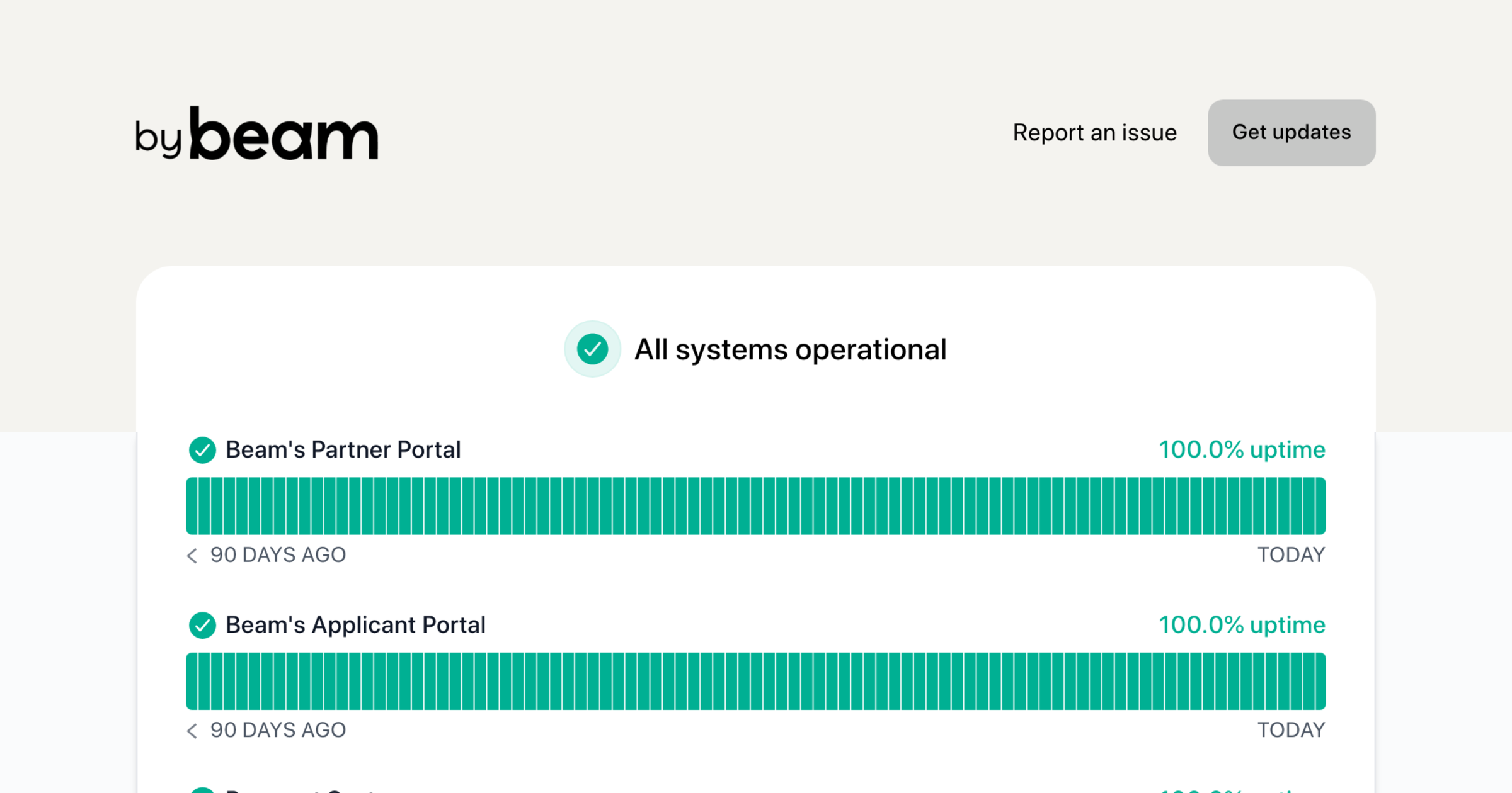 Beam Platform - Status